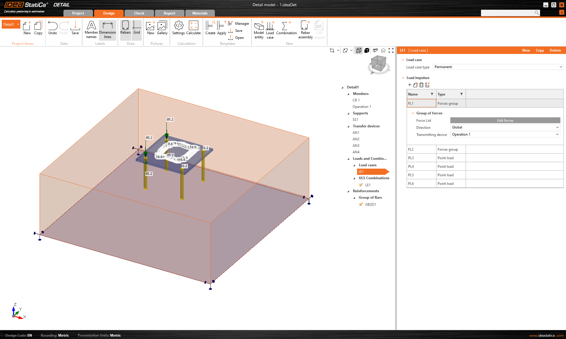 Comparison of concrete cone failure according to EN 1994-2 and 3D CSFM | IDEA StatiCa